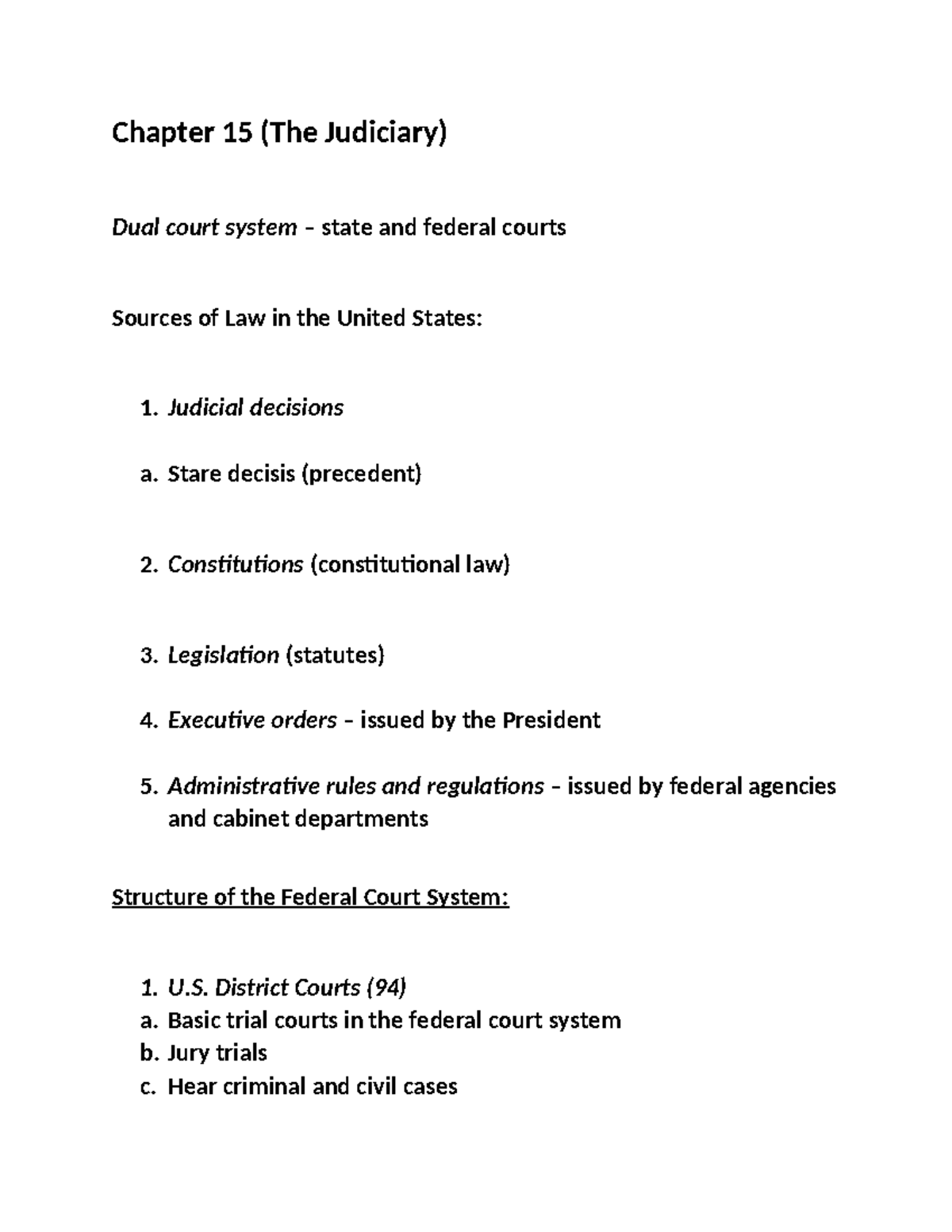 Federal Judicial System Overview: Structure and Sources of Law ...