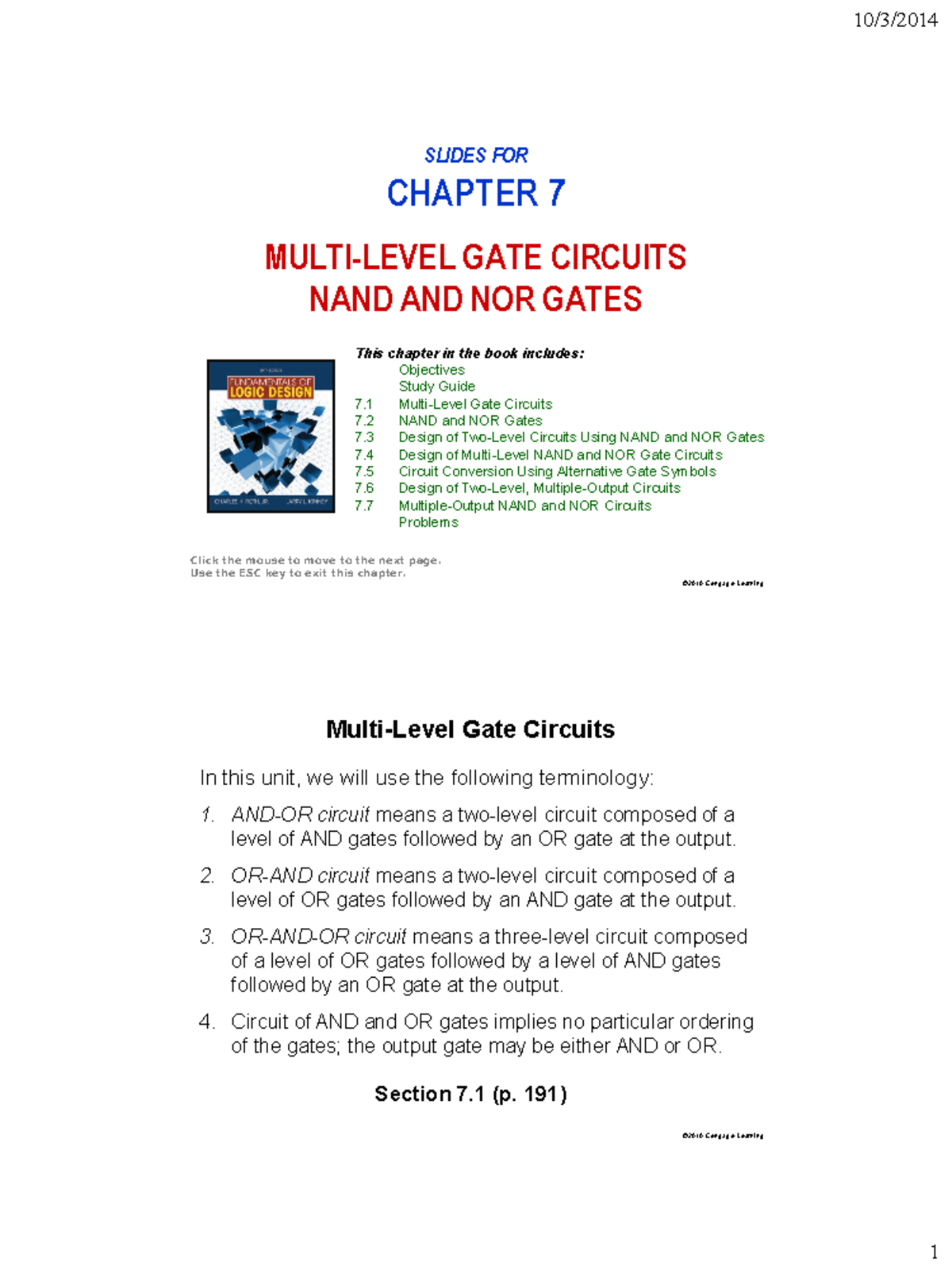 Chapter 7 - Lecture notes 2 - 10/3/2014 SLIDES FOR CHAPTER 7 MULTI ...