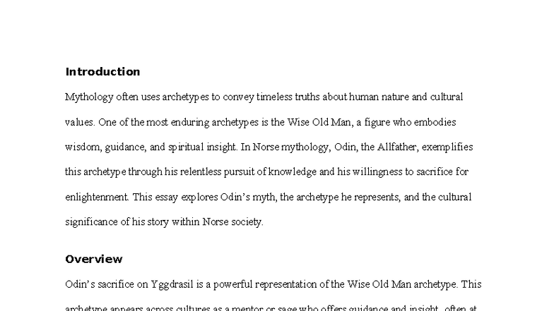 Module 3 Milestone 2: The Wise Old Man Archetype in Norse Mythology ...