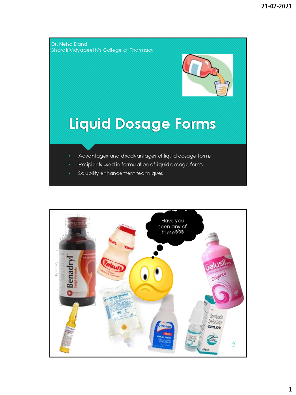 Liquid Dosage Forms: Advantages, Excipients, and Case Studies - Studocu