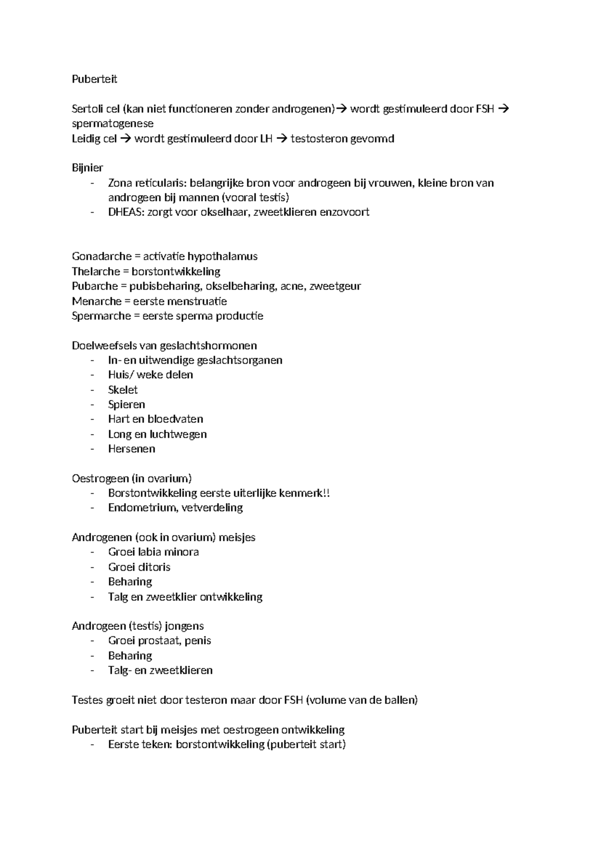 Puberteit HC: Fysiologie en Ontwikkeling van Geslachtshormonen ...
