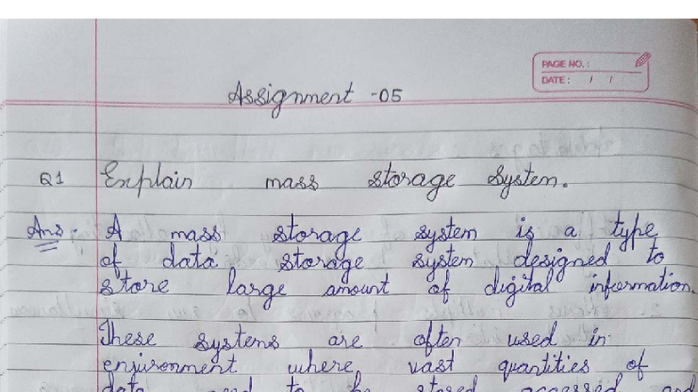 OS Assignment 5 - Unit 2: Mass Storage Systems Explained - Studocu