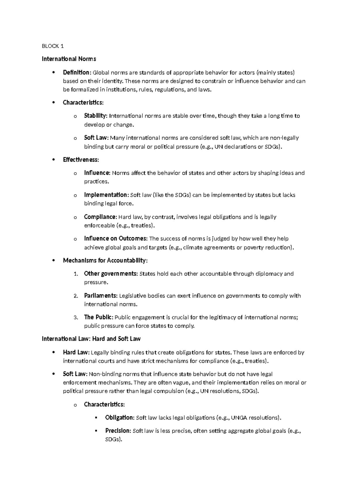 Key Concepts Block 1: Understanding International Norms and Sovereignty ...