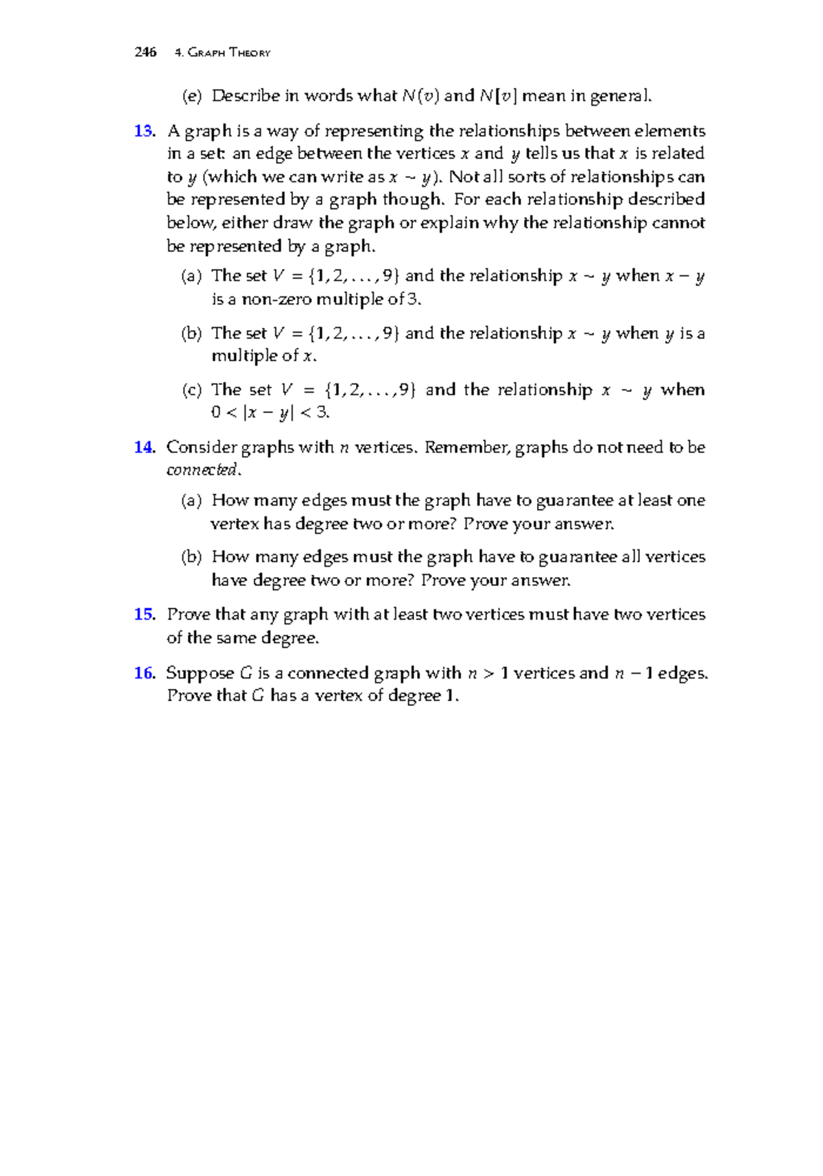 Discrete mathematics-88 - 246 4. Graph Theory (e) Describe in words ...