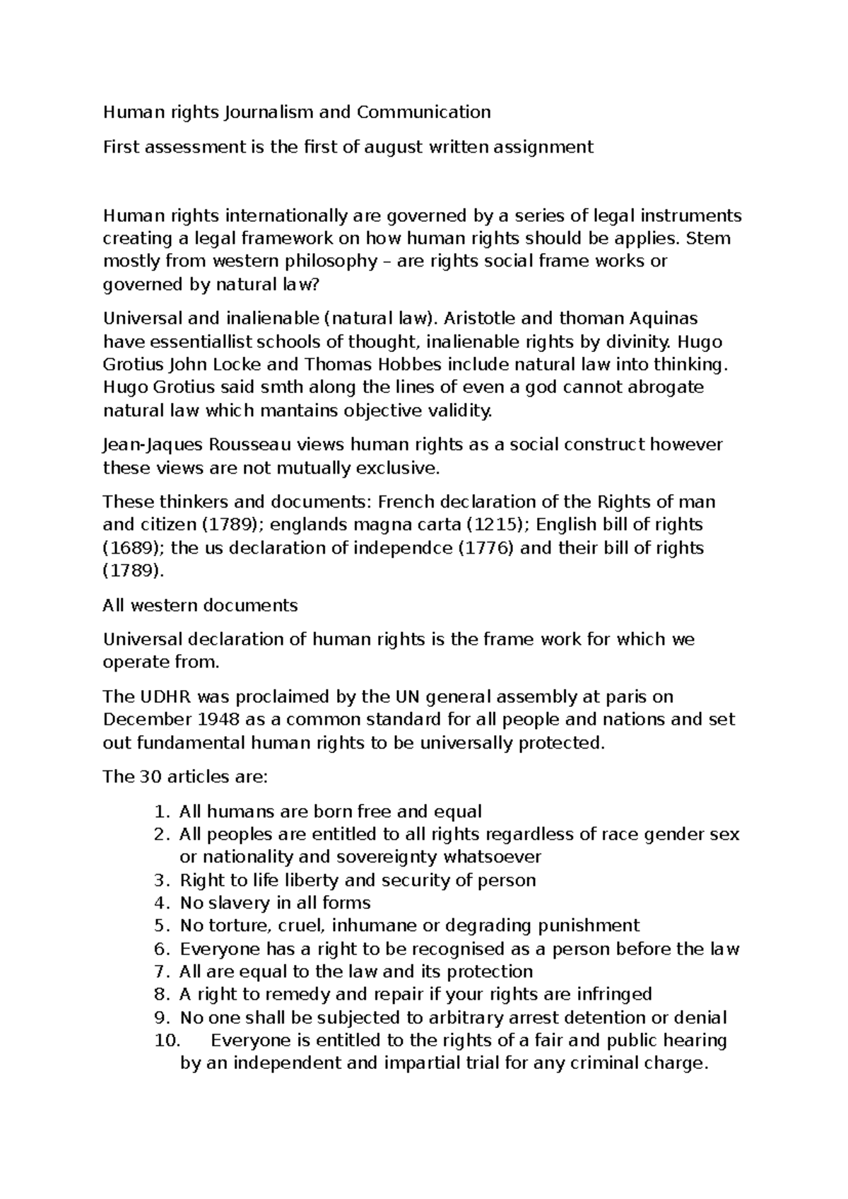 Human Rights Journalism & Communication: First Assessment Insights ...