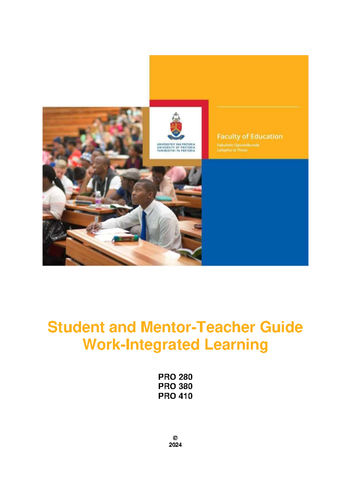 2024 WIL Student & Mentor Teacher Guide for PRO 280, 380, 410 - Studocu