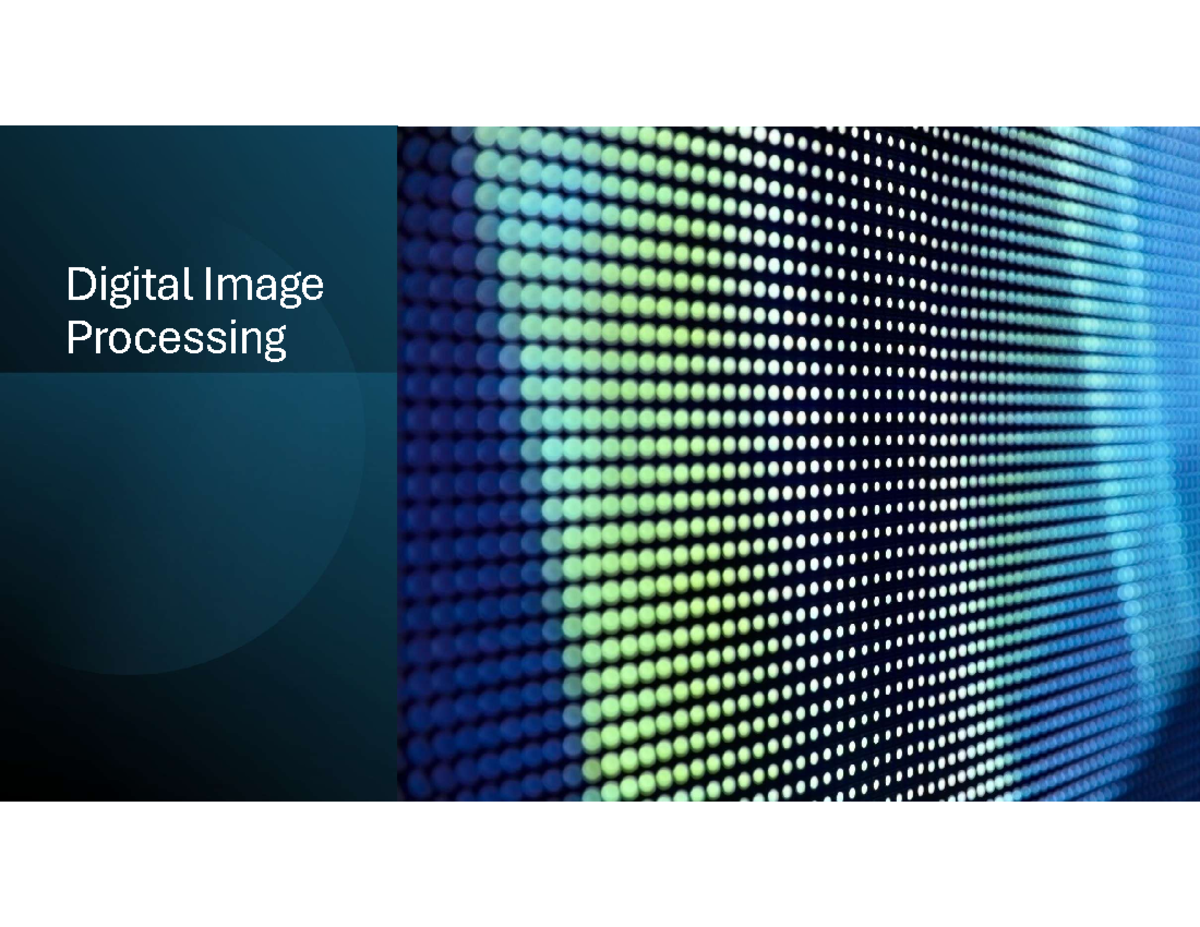 DIP Lect10 - Linear Image Filtering and Correlation Techniques - Studocu