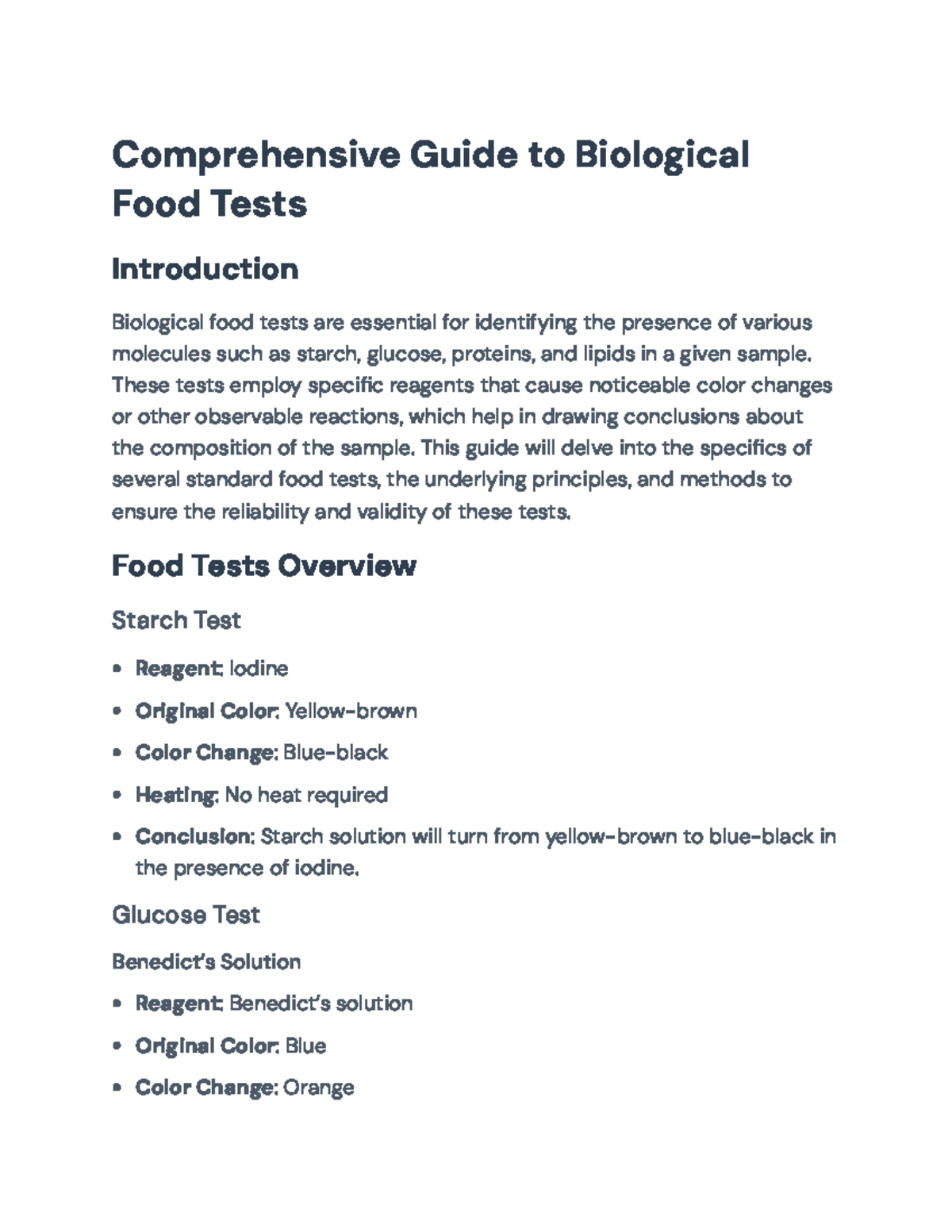 Biological Food Tests: A Comprehensive Guide to Identifying Molecules ...