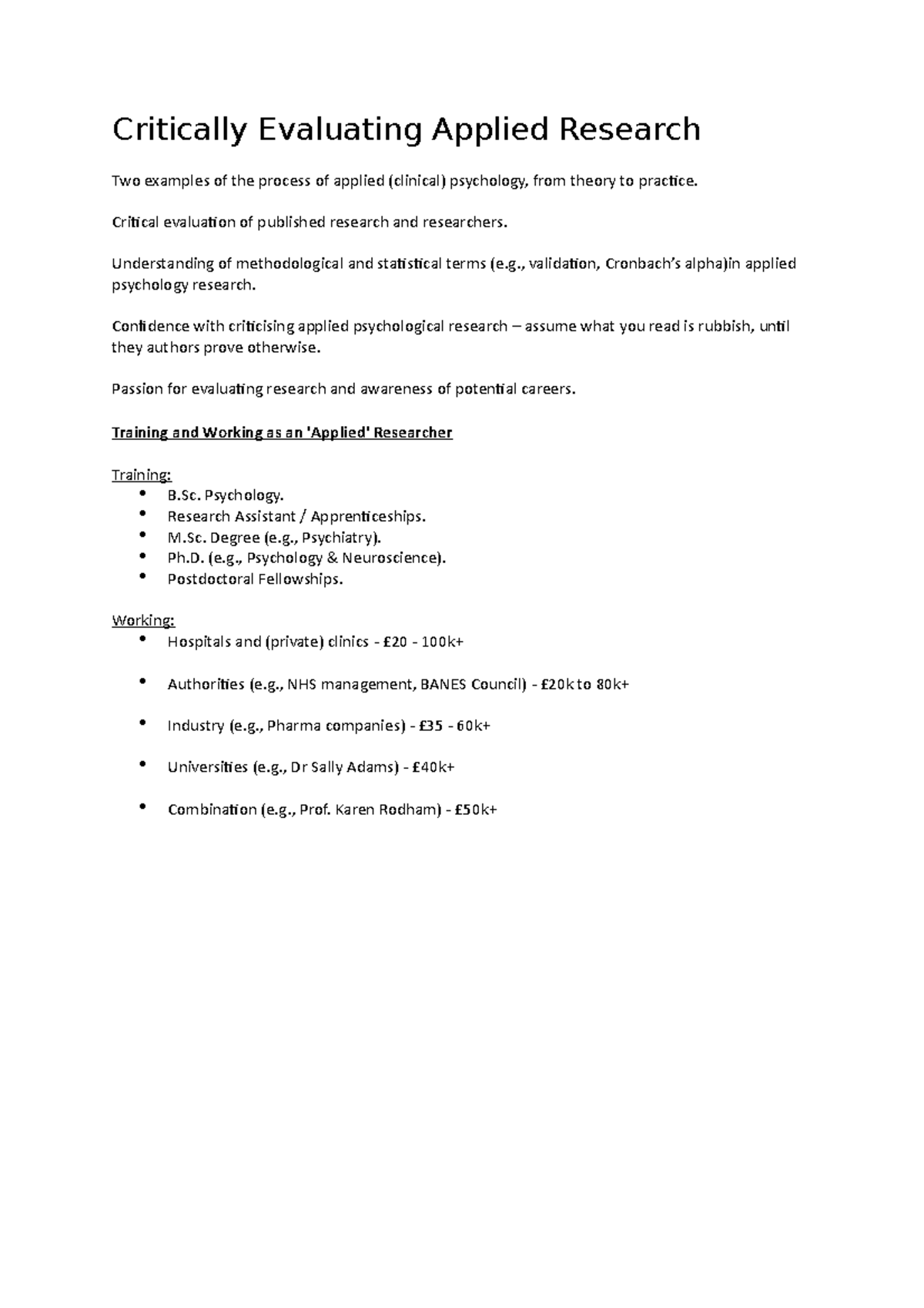 Critically Evaluating Applied Research in Clinical Psychology - Studocu