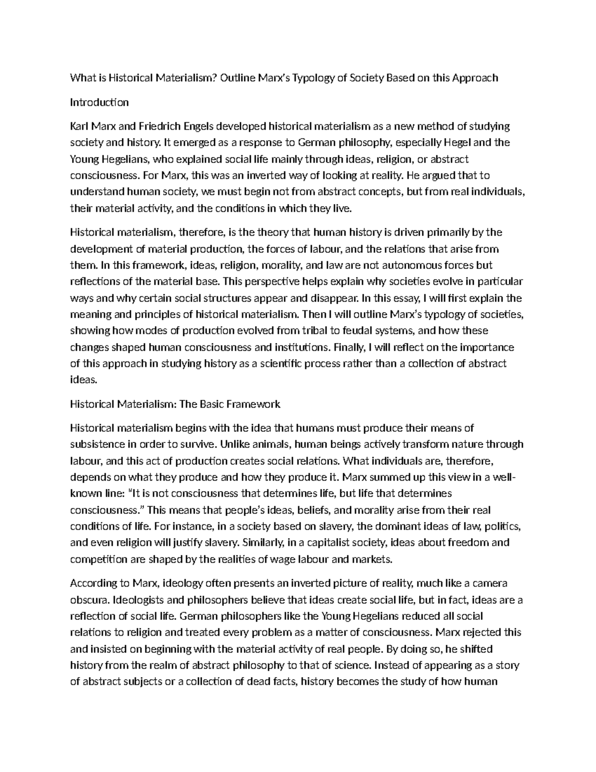 Historical Materialism: Understanding Society's Evolution and Typology ...