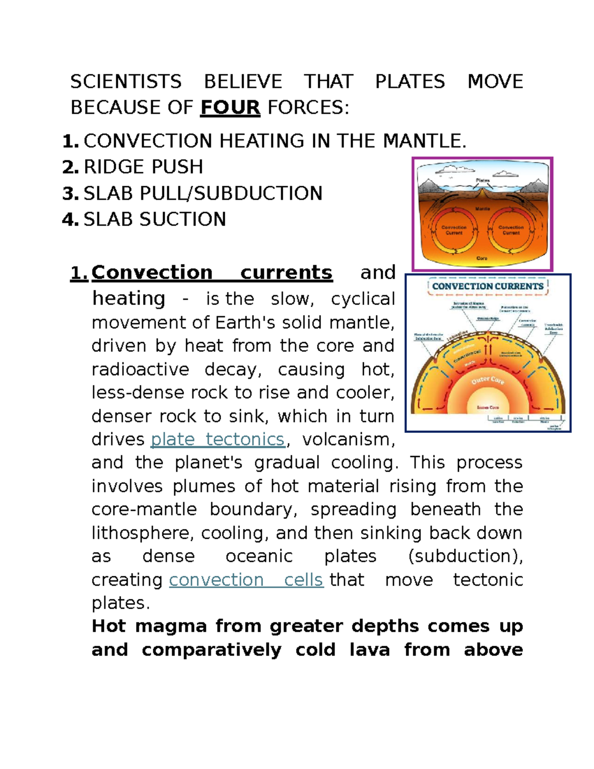 Why Plates Move: Forces Behind Plate Tectonics Notes - Studocu