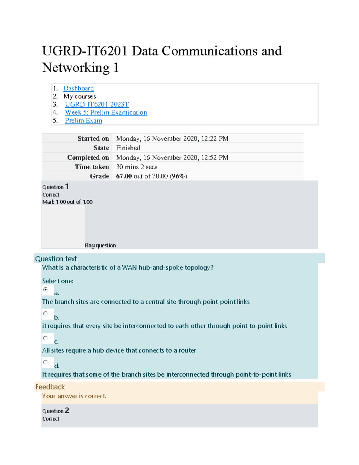 Prelim Exam Review for UGRD-IT6201 Data Communications & Networking 1 ...