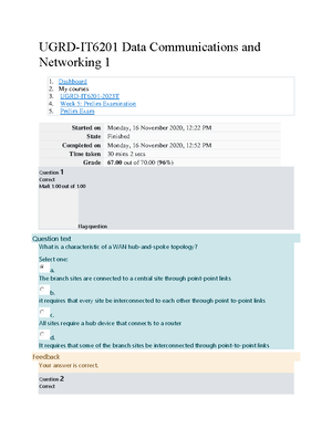 IT-6201 prelim lab quiz 2 - Question Correct 1 Mark 1 out of 1 question Question text What ...