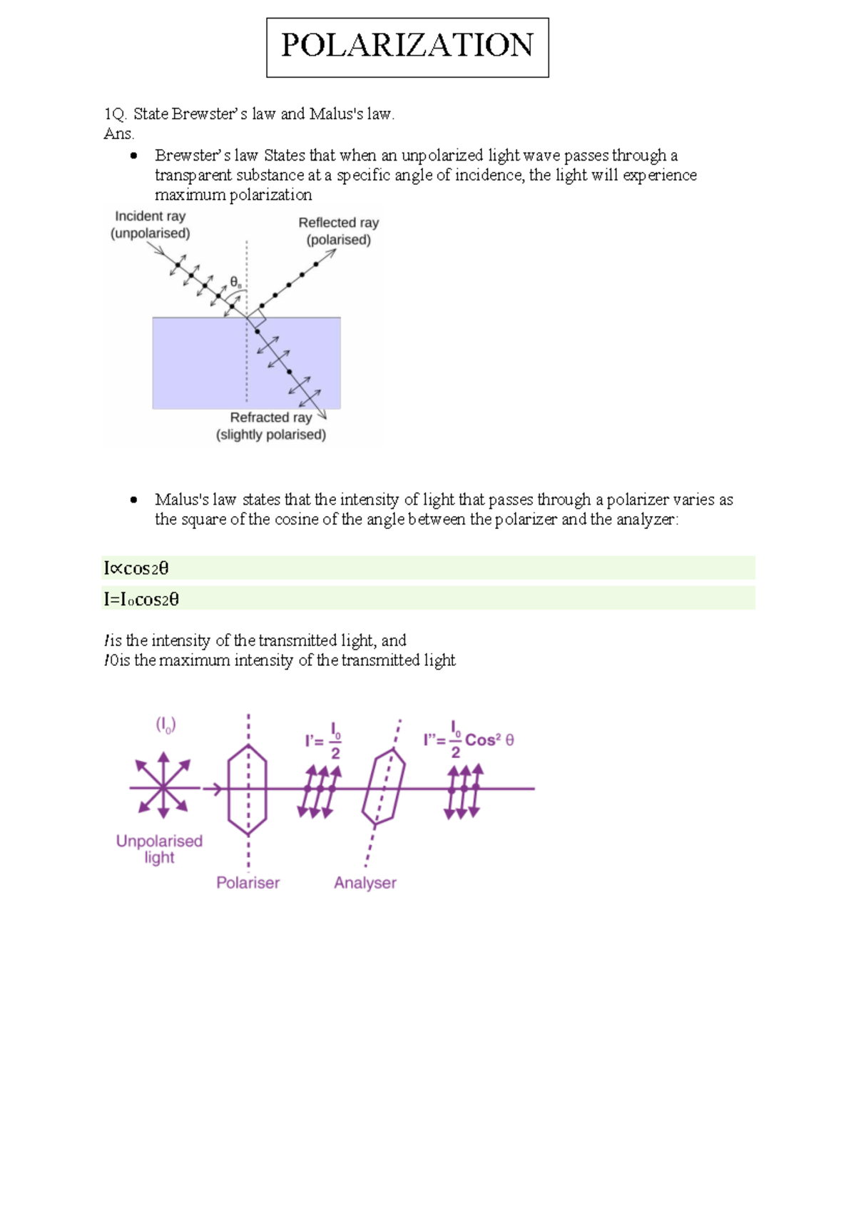 Physics 101: Polarization Concepts and Double Refraction Explained ...