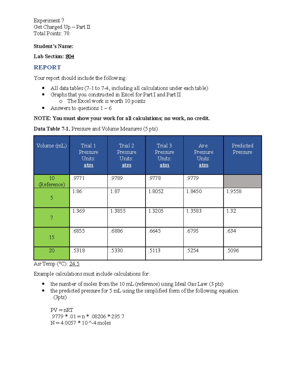 CHEM 109 Exp. 7 - Get Charged Up Part 2 - Get Charged Up – Part II ...