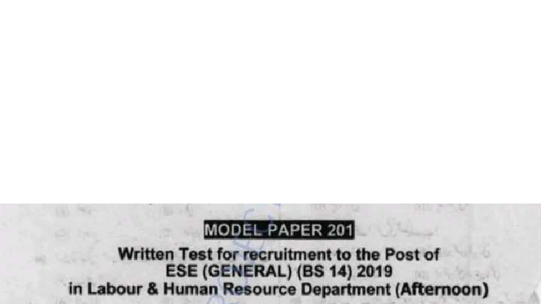 Advanced PPSC MCQs Model Paper 201 for ESE (General) Recruitment 2019 ...