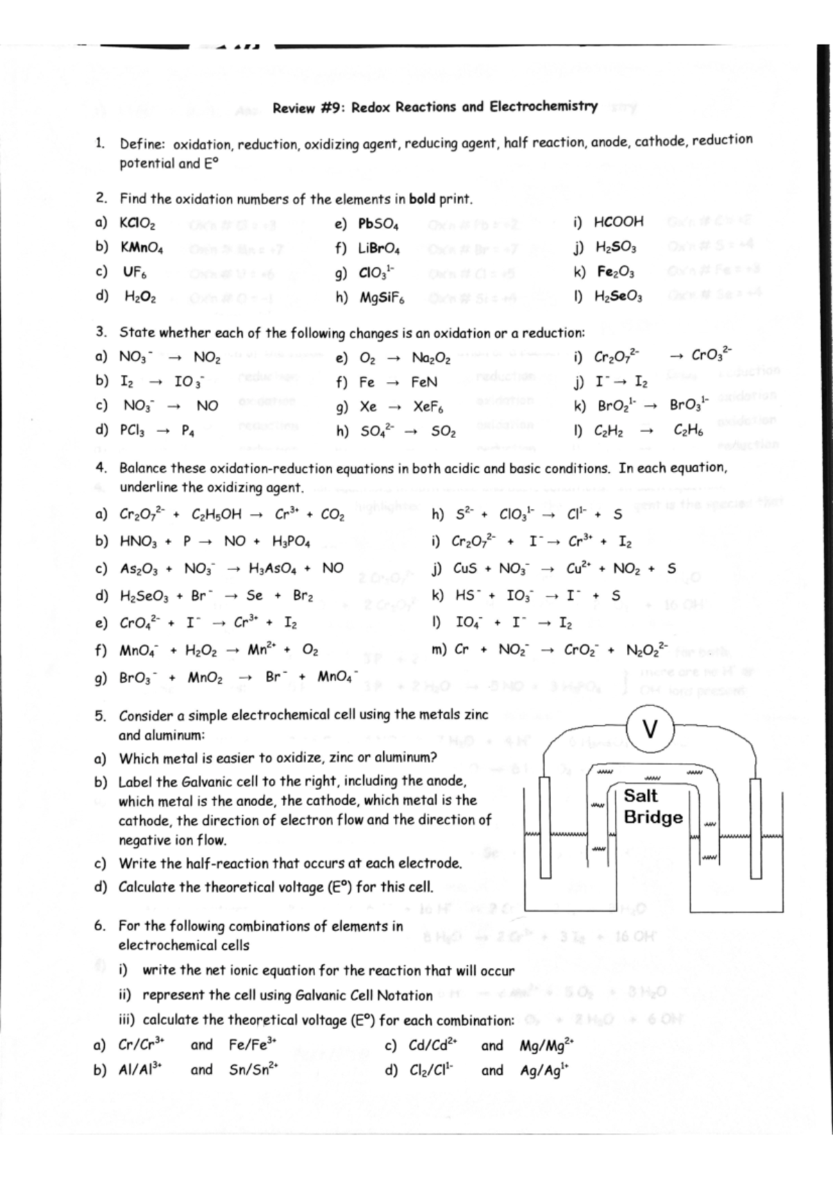 Electrochemistry Review: Redox Reactions & Cell Notation Exam Prep ...