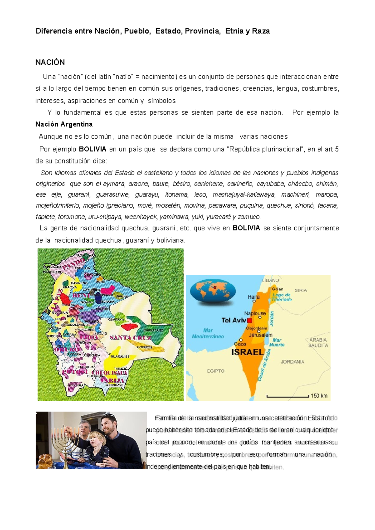 Diferencias entre Nación, Pueblo, Estado, Etnia y Raza - 4° Estado ...