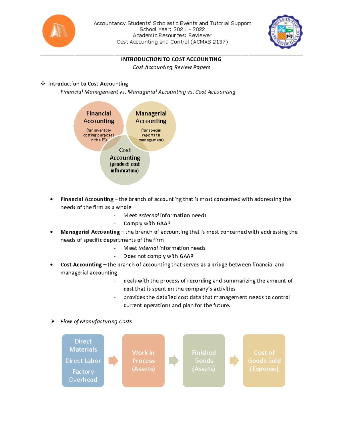Cost Accounting and Control Lecture Notes - Cost Accounting and Control ...