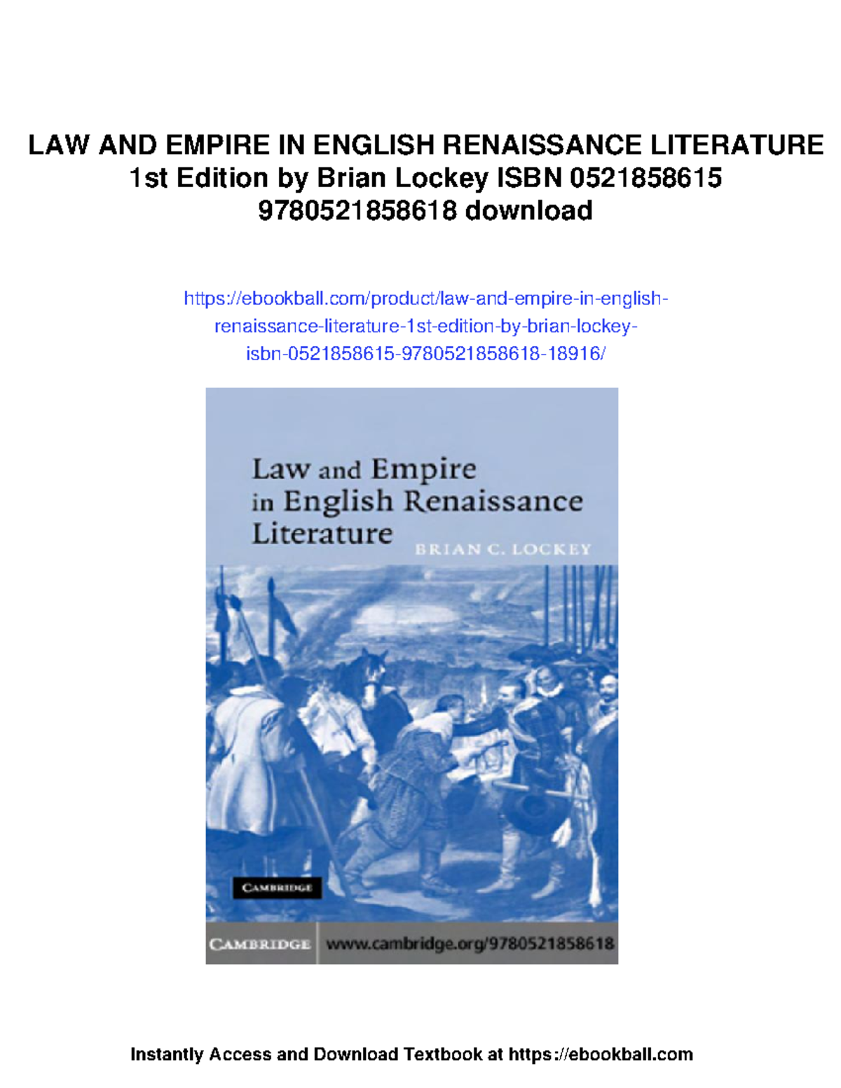 LAW AND EMPIRE IN ENGLISH RENAISSANCE LITERATURE: A Critical Study ...