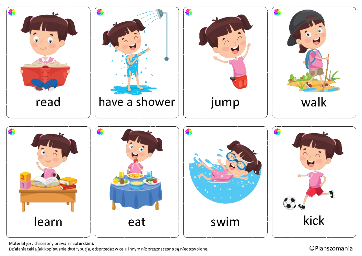 Activities-flashcards - Język angielski - ©Planszomania Materiał jest ...