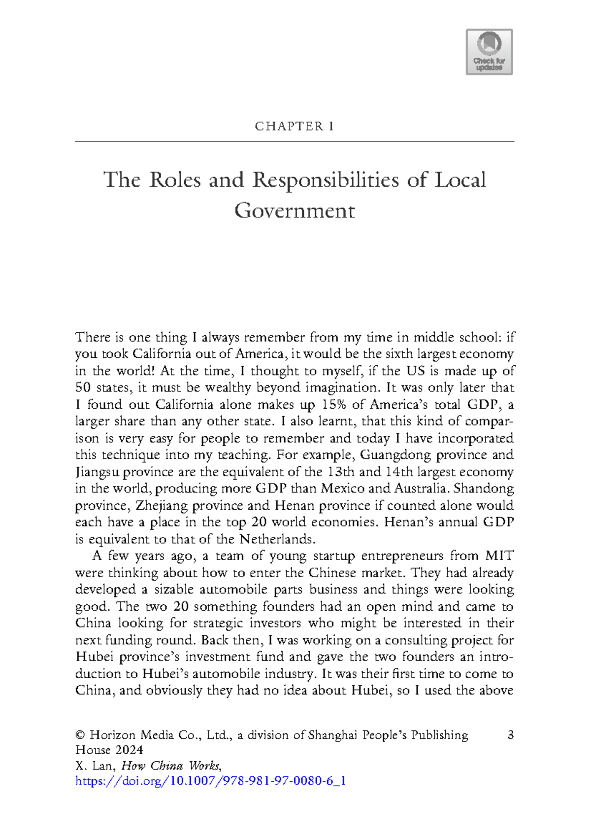 CH1: The Roles & Responsibilities of Local Government in China - Studocu