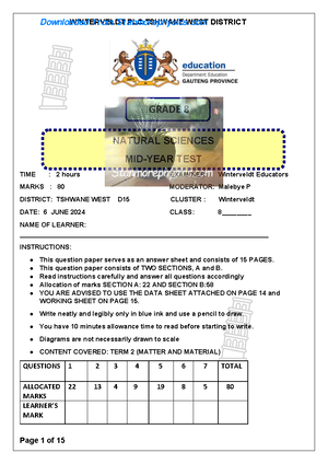 Natural Sciences Grade 8 term 2 notes Atoms - Page 1 of 39 NATURAL ...