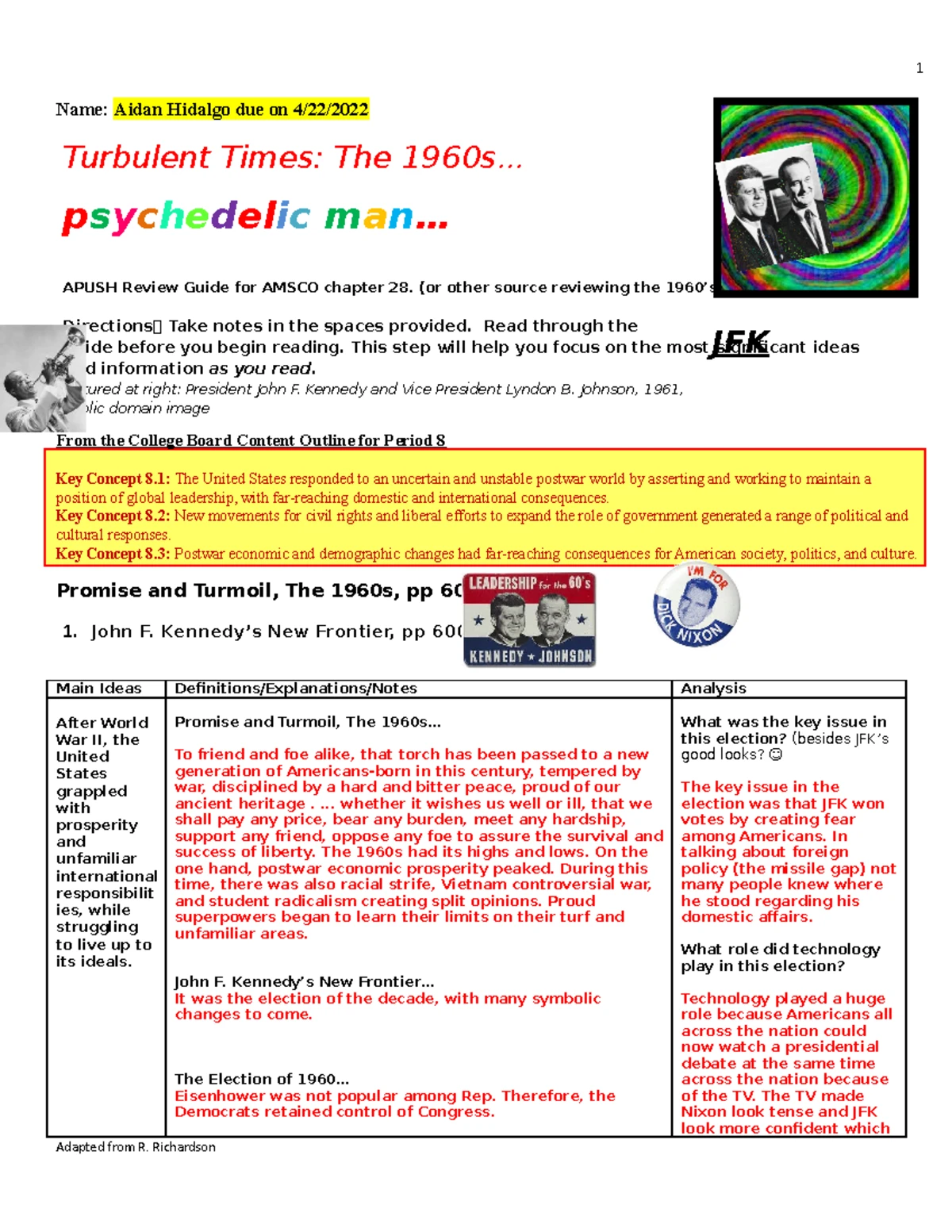 Hidalgo Aidan Chapter 30 Amsco - Name:Aidan Hidalgo The Conservative ...