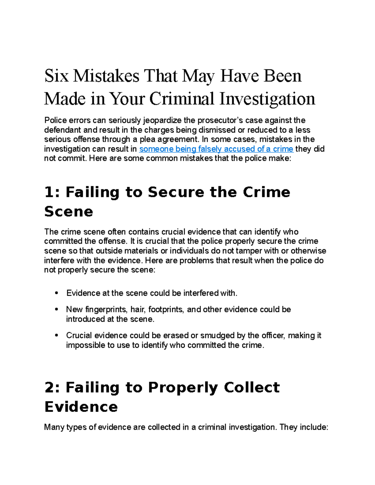 Criminal Investigation Mistakes: Key Errors in Evidence Handling - Studocu