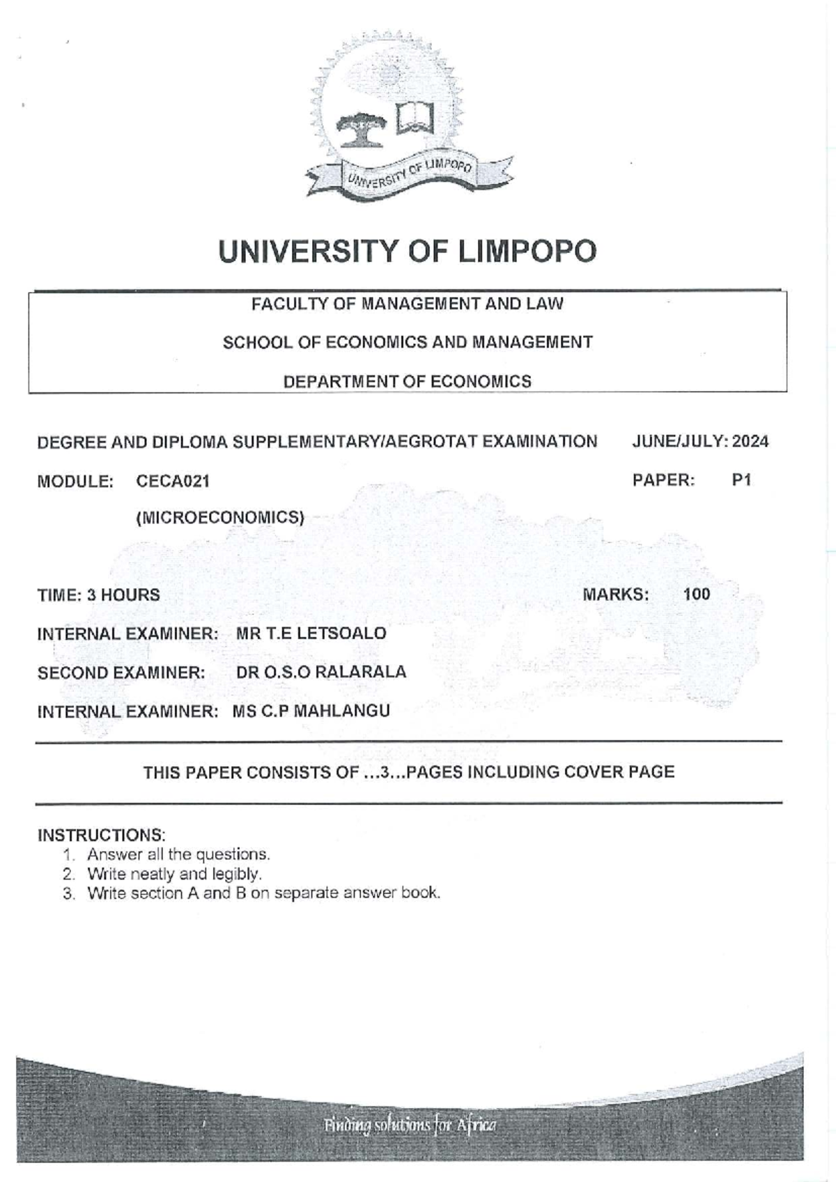 CECA021 Microeconomics Exam Paper P1 - May-June 2024 - Studocu
