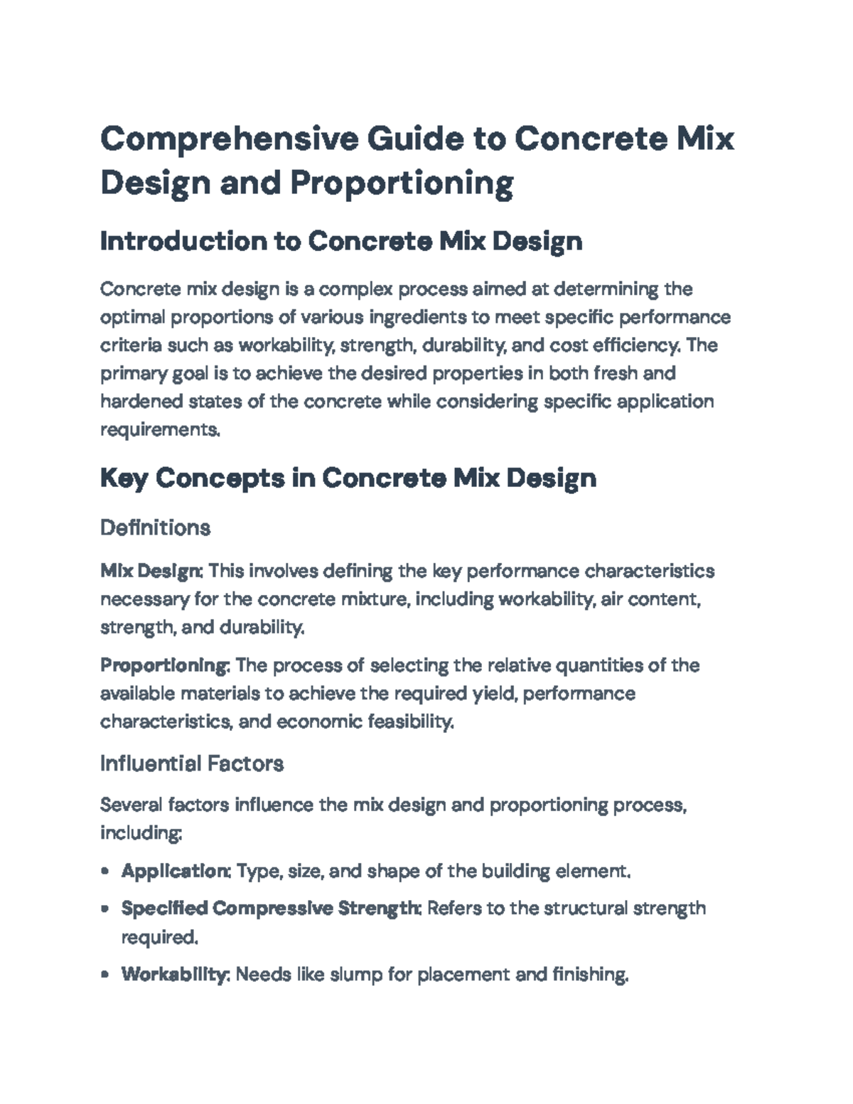 Comprehensive Guide to Concrete Mix Design (Course Code ...