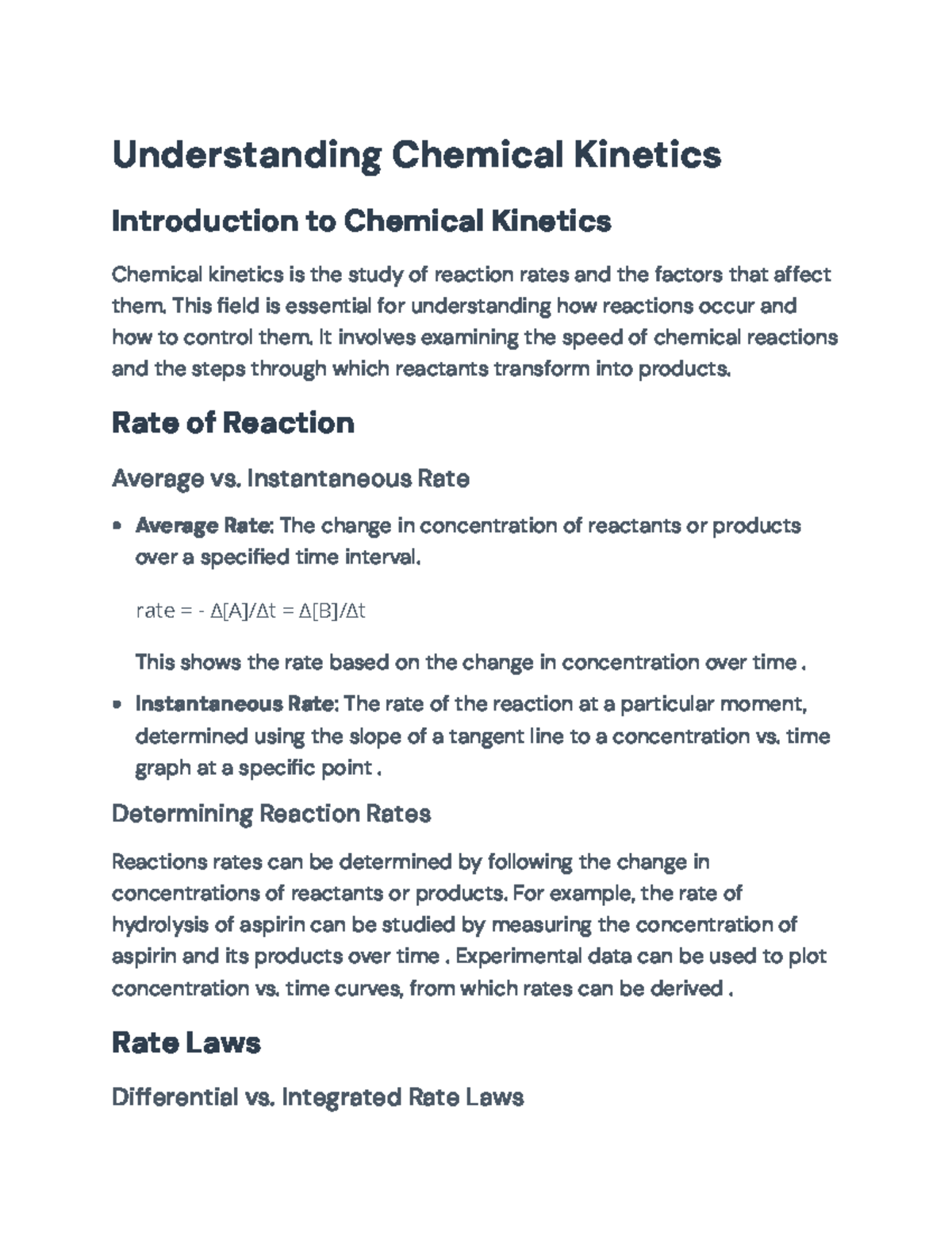 Understanding Chemical Kinetics: Rates, Laws & Reaction Factors ...