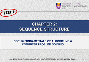 CH3 Selection 2023 - jjnmmnb - CSC126 FUNDAMENTALS OF ALGORITHMS & COMPUTER PROBLEM SOLVING ...
