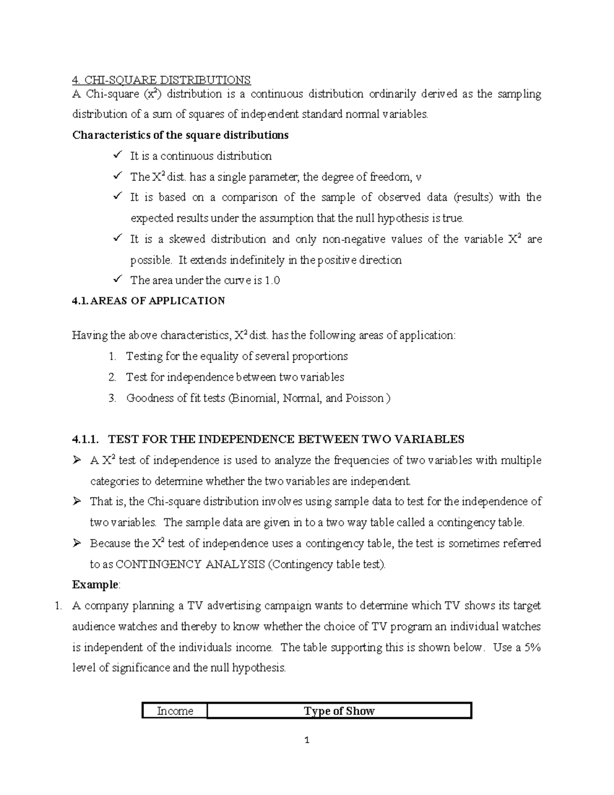 CH-4 - Understanding Chi-Squared Distributions and Applications - Studocu