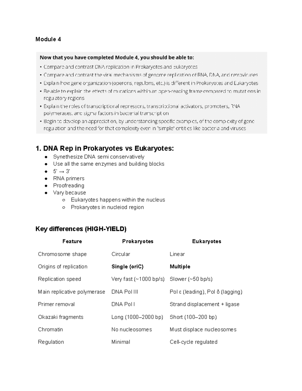 MICR 271 Module 4-6: Key Concepts in DNA Replication & Gene Regulation ...