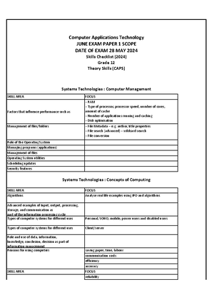 Mr Longs Exam Guide 2023 CAT Grade 11 - Subject: Computer Applications ...