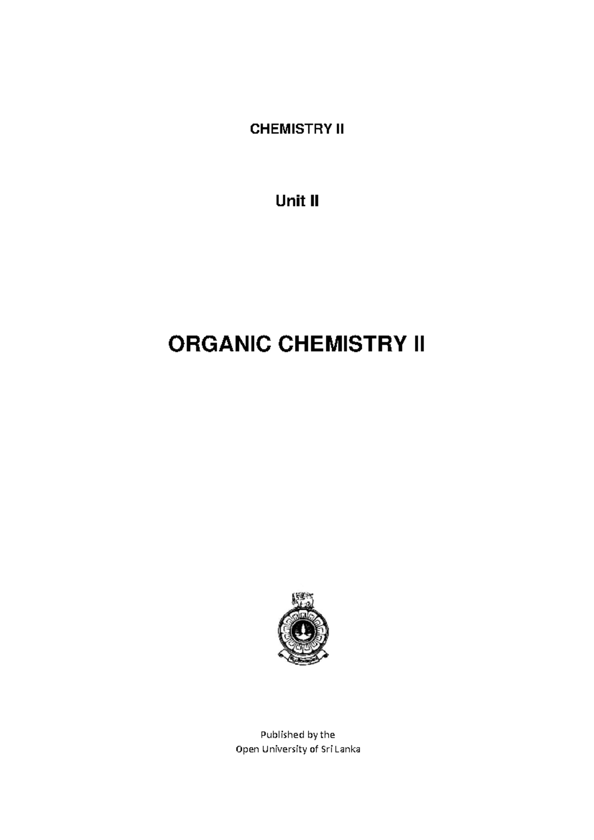 Chemistry II (CMF2206) - Organic Chemistry II Course Material - Studocu