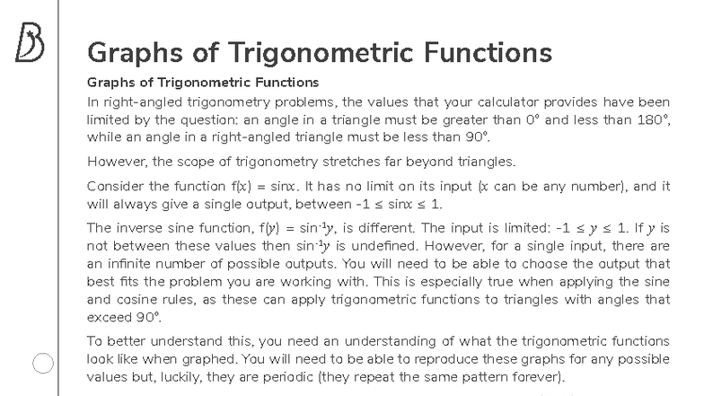 Graphs of Trigonometric Functions: Understanding Sine, Cosine, and ...