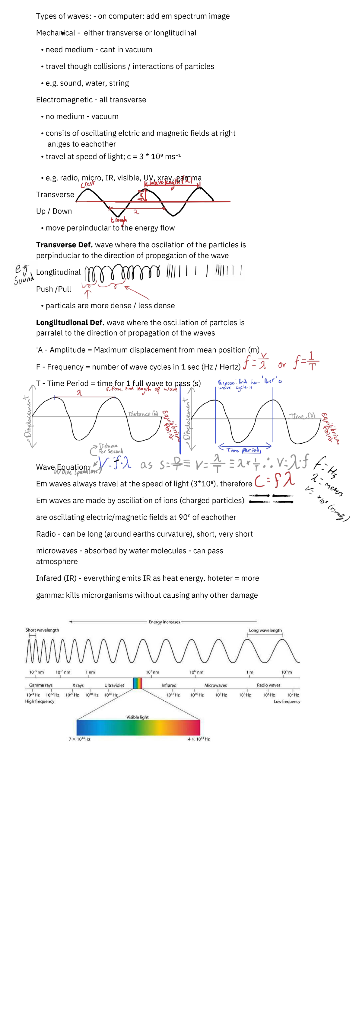 Ch2 & 3 Cheat Sheet: Types of Waves and Their Properties - Studocu