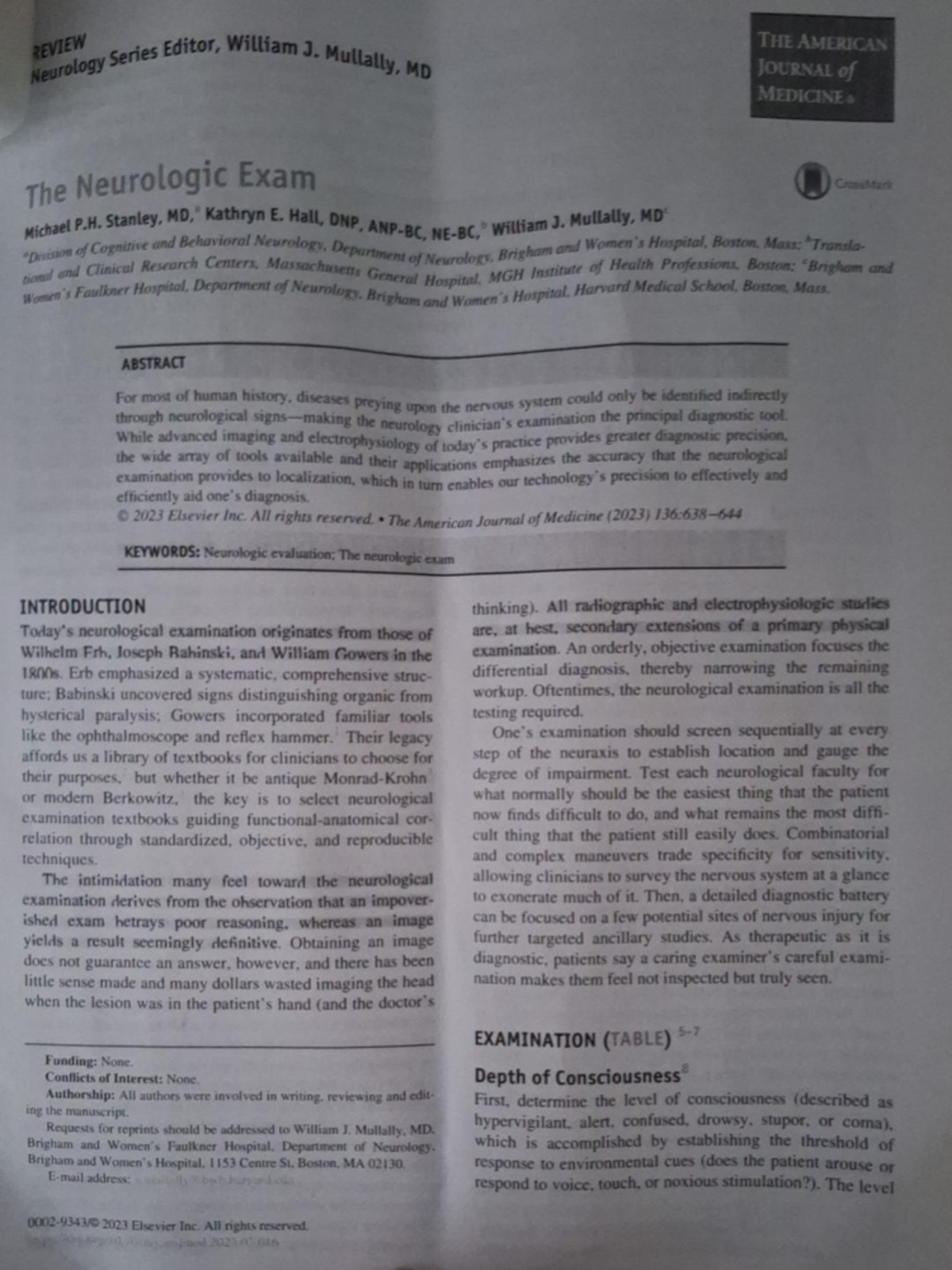 The neurologic Exam - ... - Neurology REVIEW Series Editor, William J ...