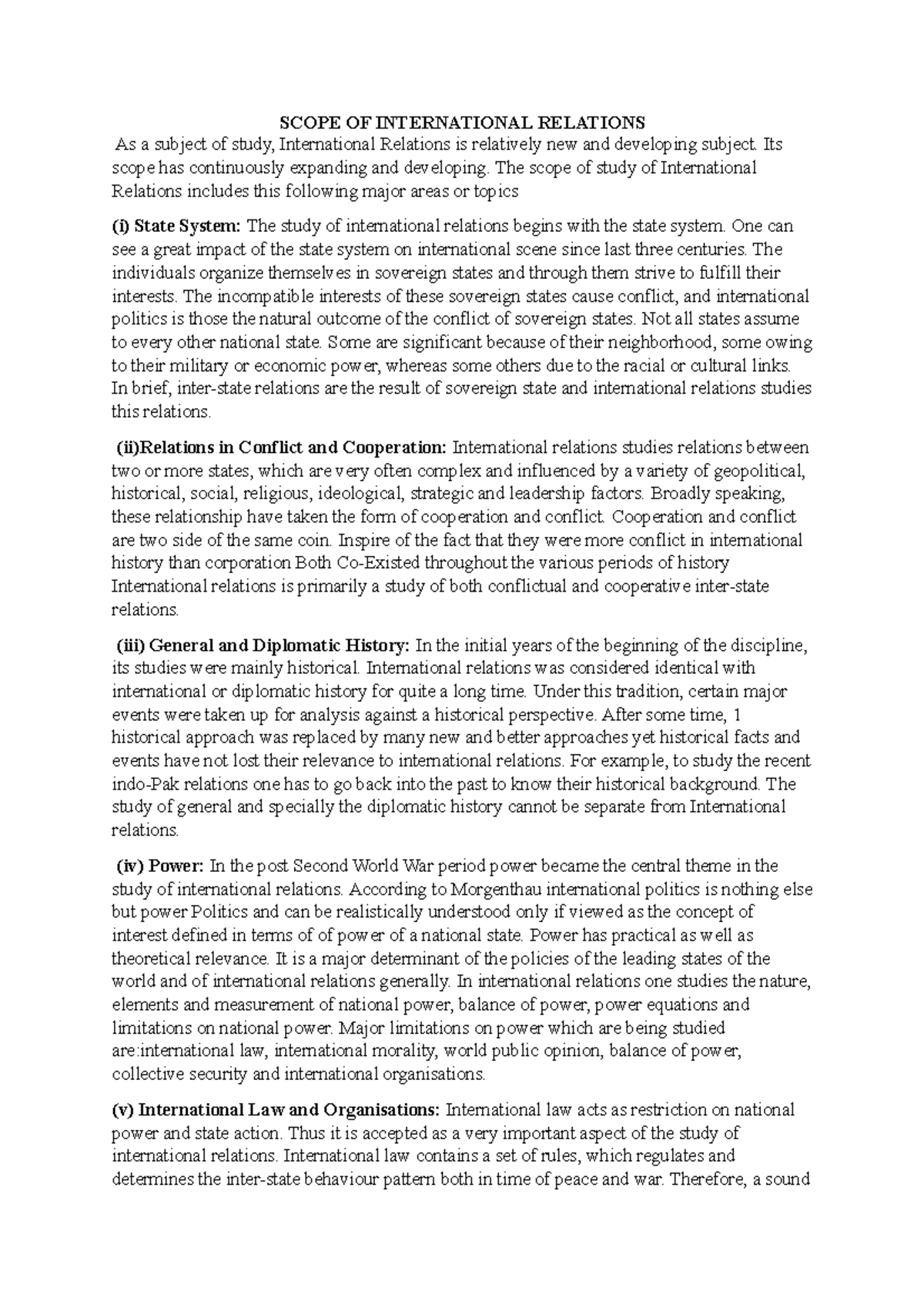 IR- Scope and Nature of International Relations: A Comprehensive ...