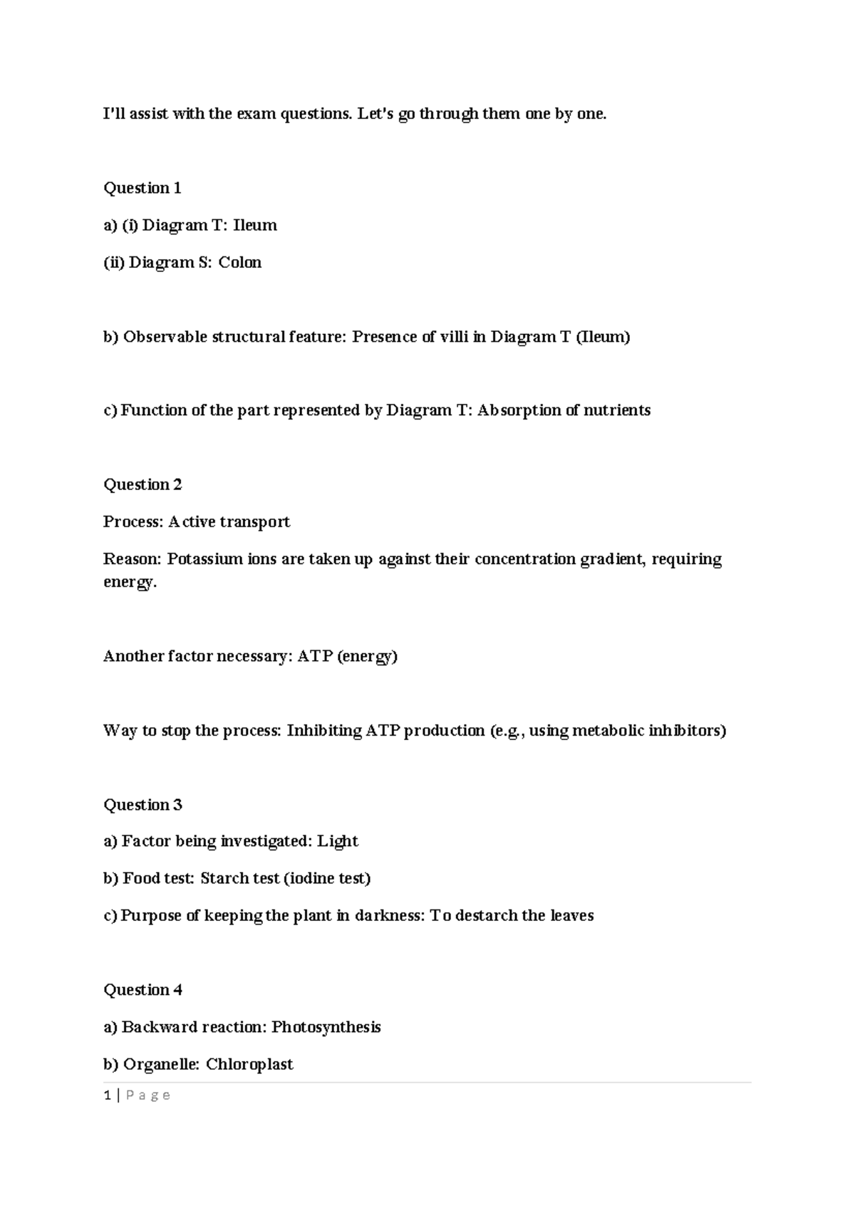 BIO PP1 - Exam Questions Review and Answers - Studocu