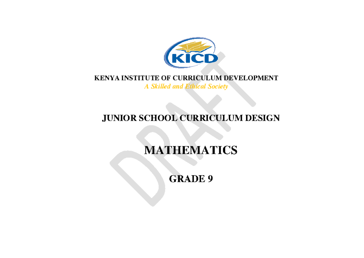 Grade 7 mathematics schemes of work and lesson plan - KENYA INSTITUTE ...