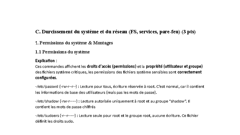 Lab4 - C. Durcissement du Système et Réseau (Kali Linux) - Studocu