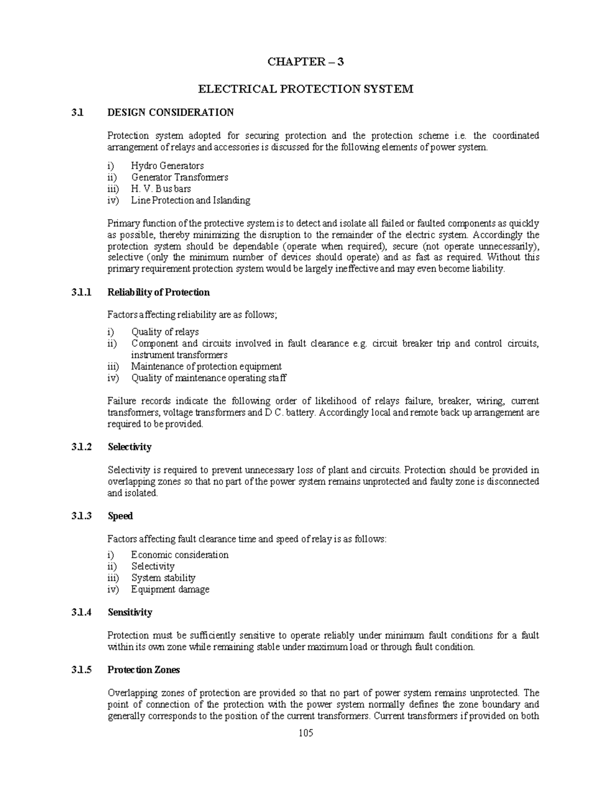 Chapter-3 Electrical Protection System - CHAPTER – 3 ELECTRICAL ...