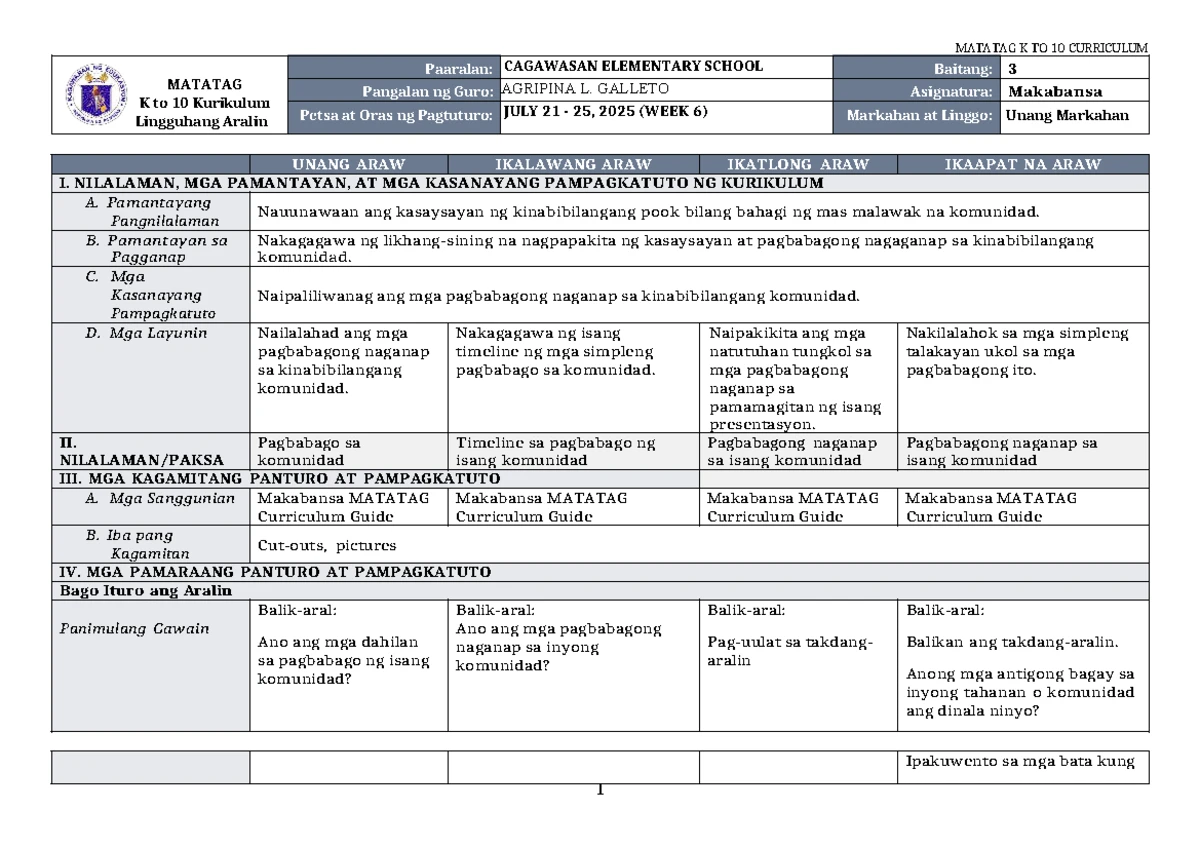 Final MATATAG Science Curriculum Guide (Grades 3-10) 2023 - Studocu