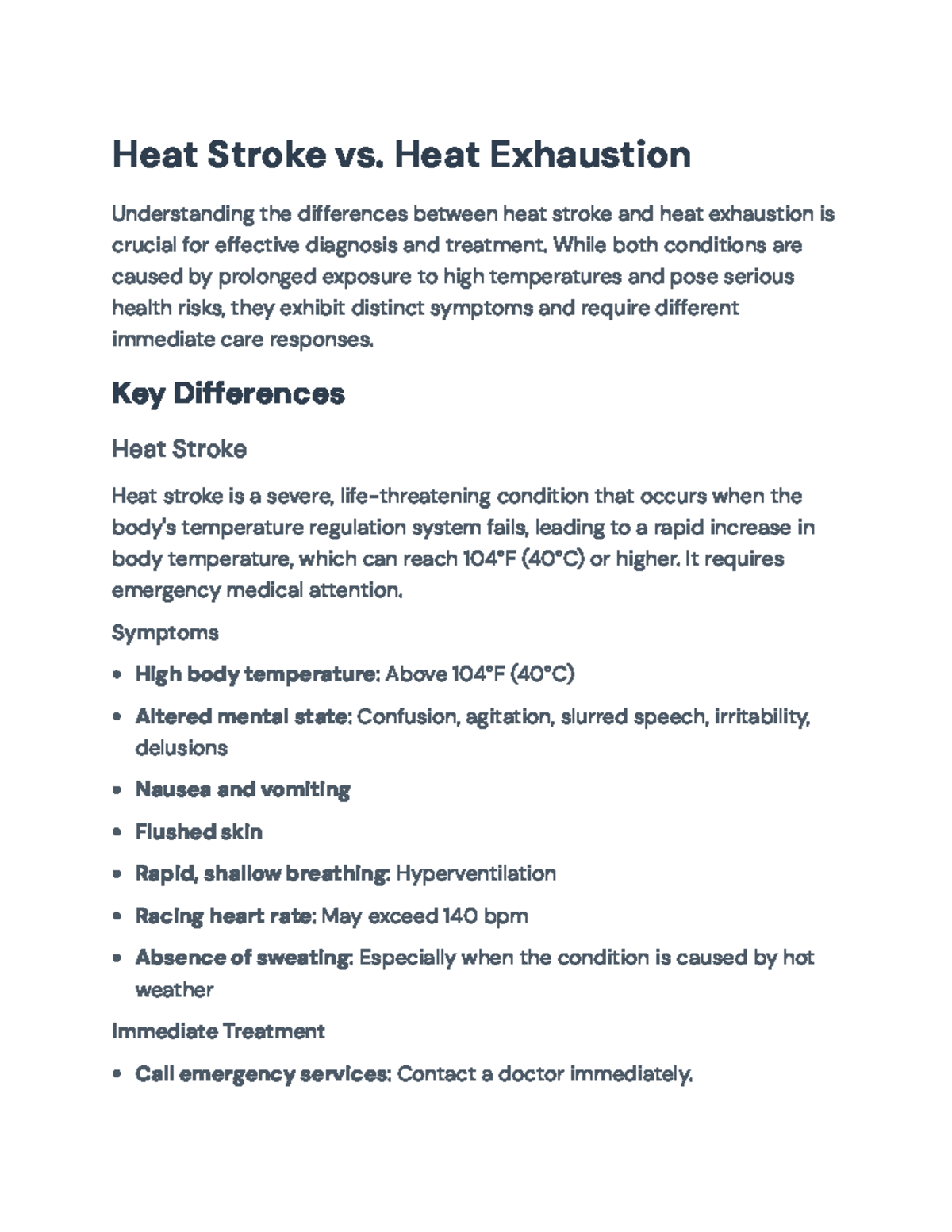 Heat Stroke vs. Heat Exhaustion: Key Differences and Treatments - Heat Stroke vs. Heat ...