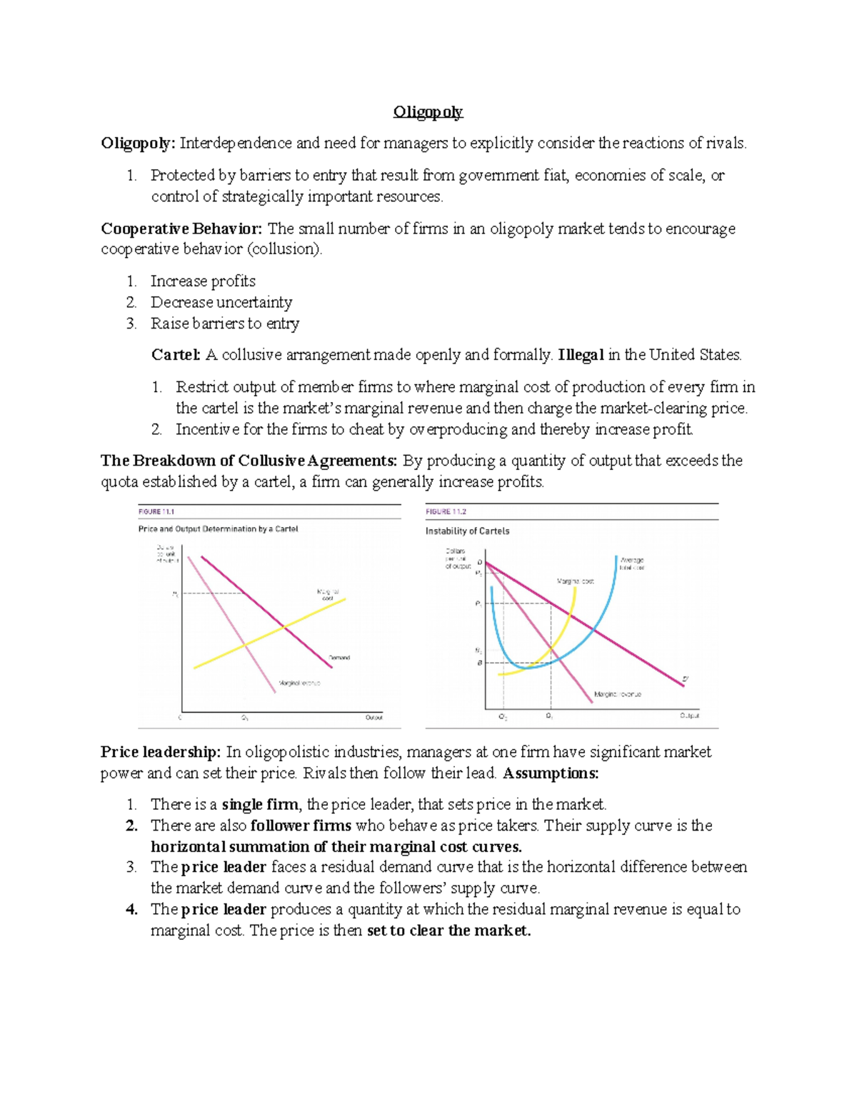Chapter 11 - Instructor: Stephen P. Mullin - Oligopoly Oligopoly ...