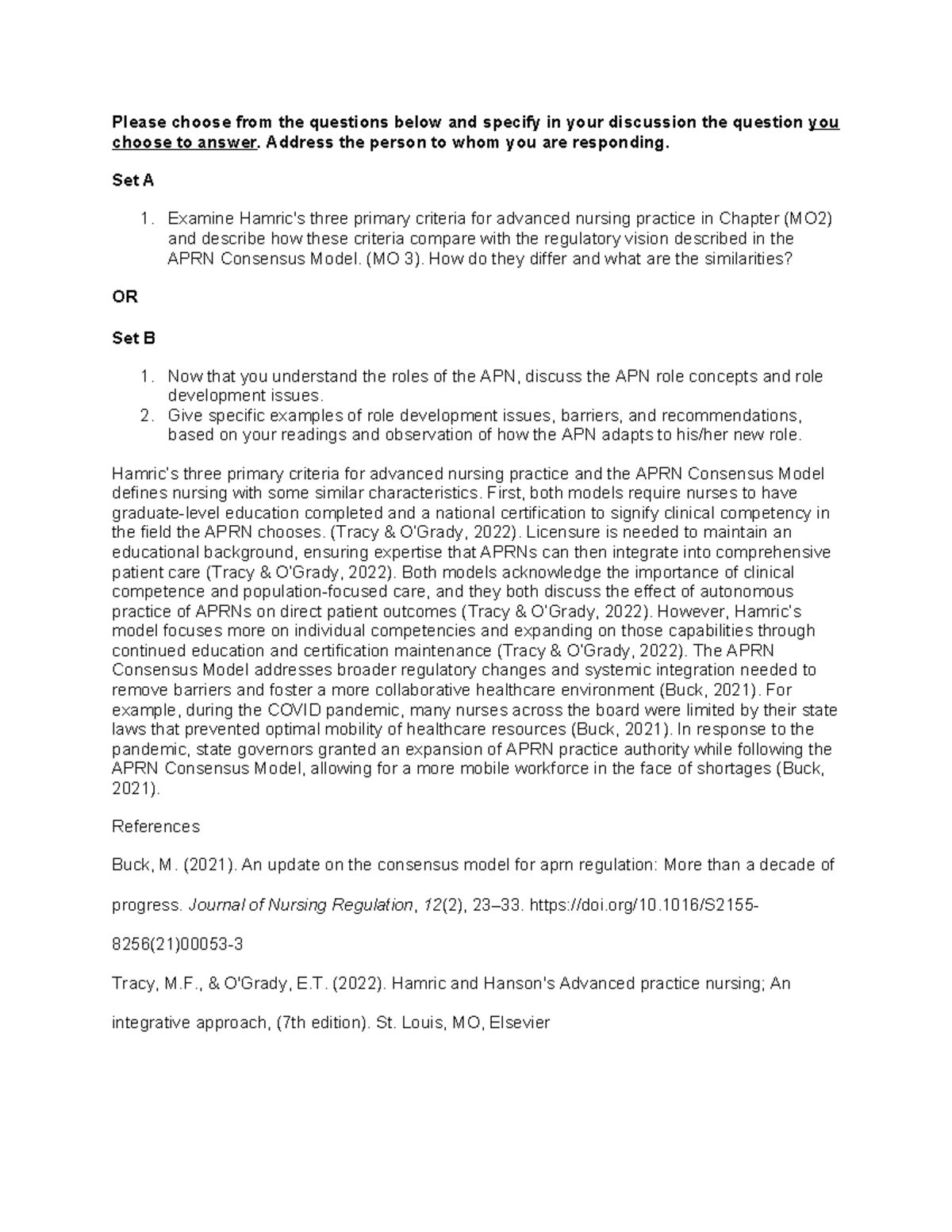 Role of the APN: Discussion on Criteria & Consensus Model (MO2, MO3 ...