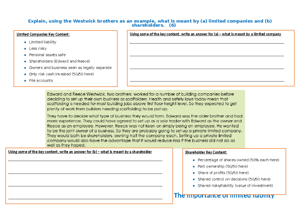 Lesson 9 limited liability case study scaffold model - Explain, using ...